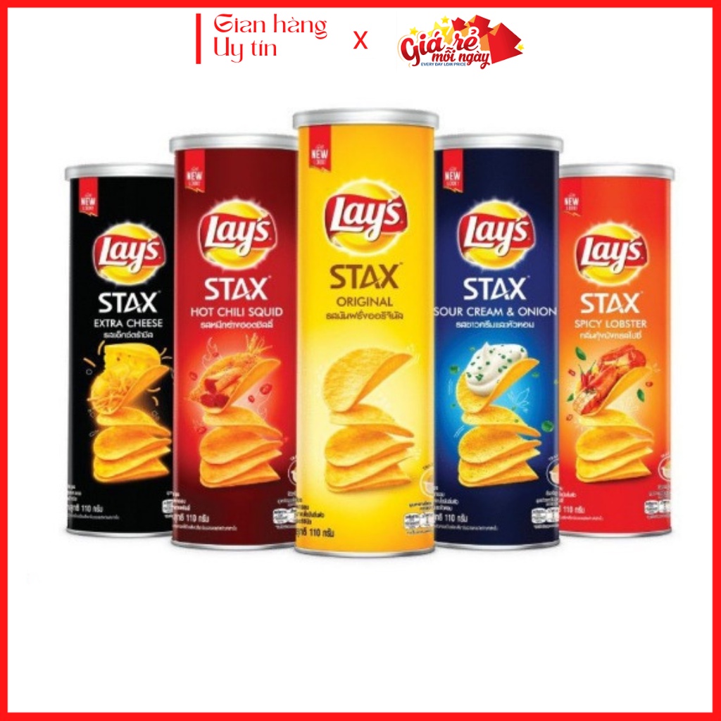 Bánh snack khoai tây lon Lay's Stax 100g – 6 vị Giòn rụm Date mới ...