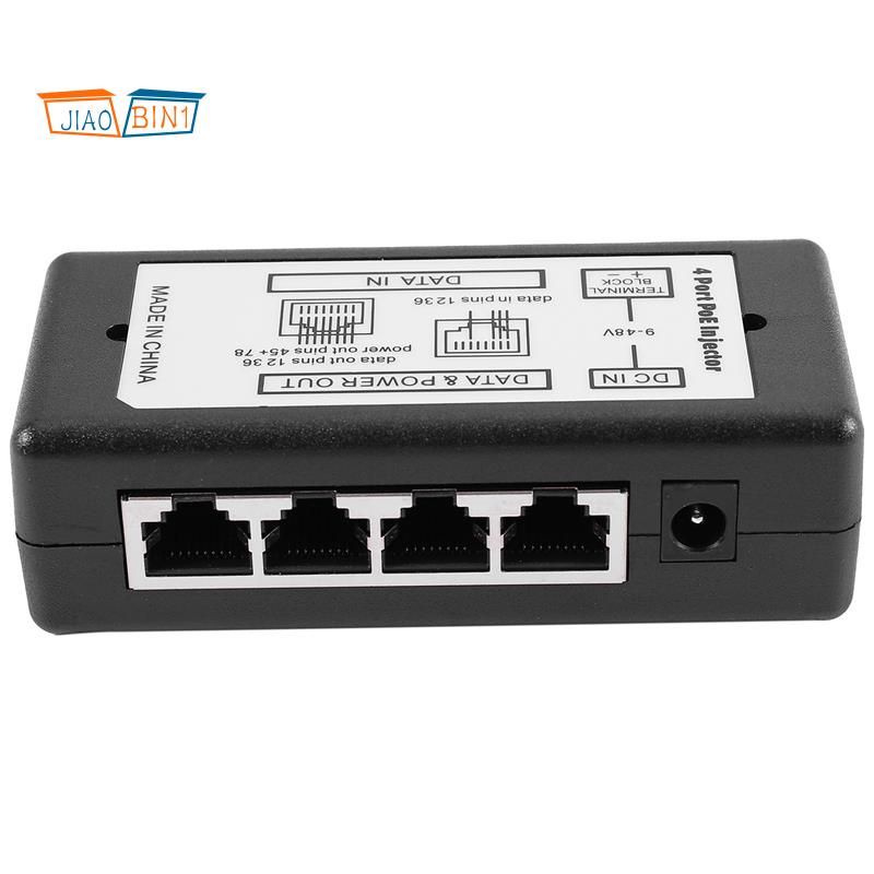 Bộ Chuyển Đổi Nguồn poe 4 Cổng poe pin 4,5 (+) / 7,8 (-) input dc12v-dc48v Cho camera ip ...