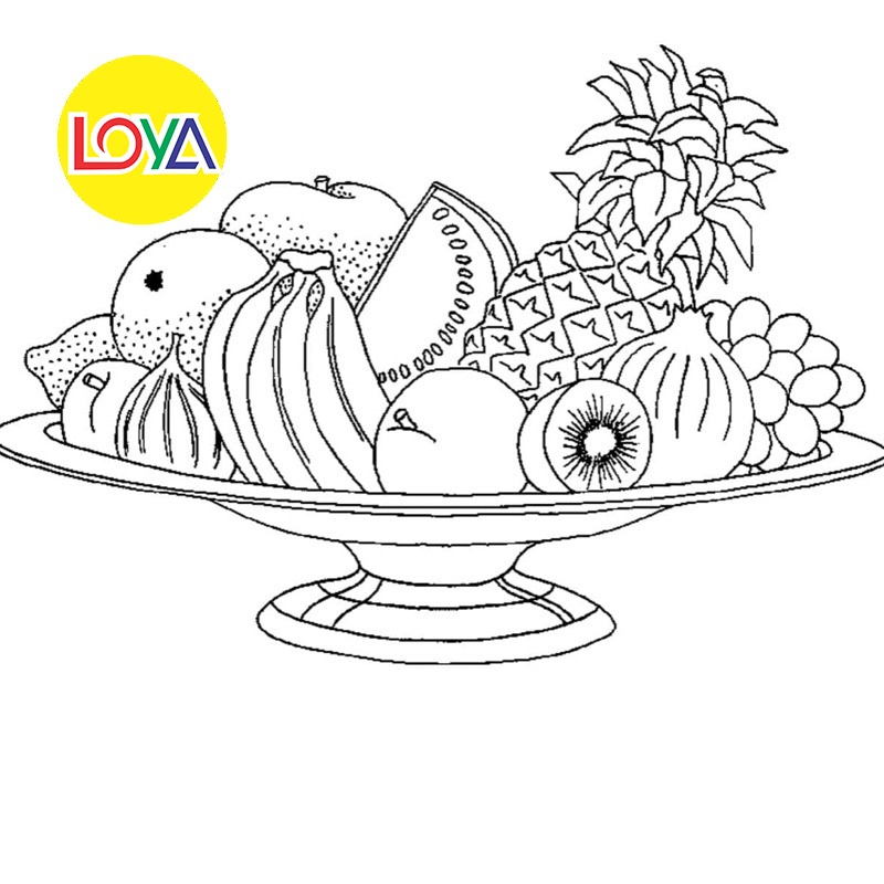 Set 50 Tờ Các loại trái cây (Fruits) - Set 50 Tờ Tranh Tô Màu A4 A5 Cho ...