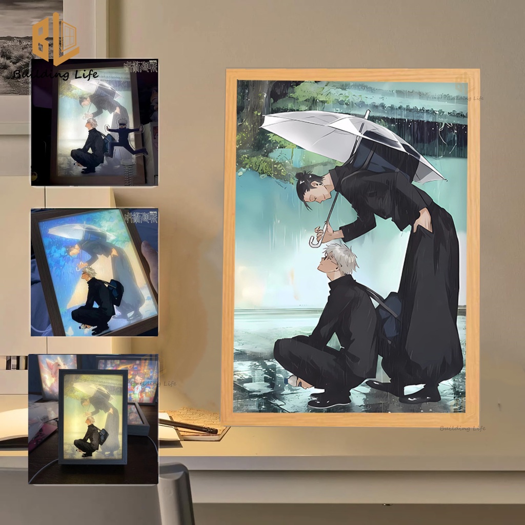 Tranh Vẽ Anime Jujutsu Gojo Satoru 3 Màu Khung Gỗ Treo Tường Trang Trí ...