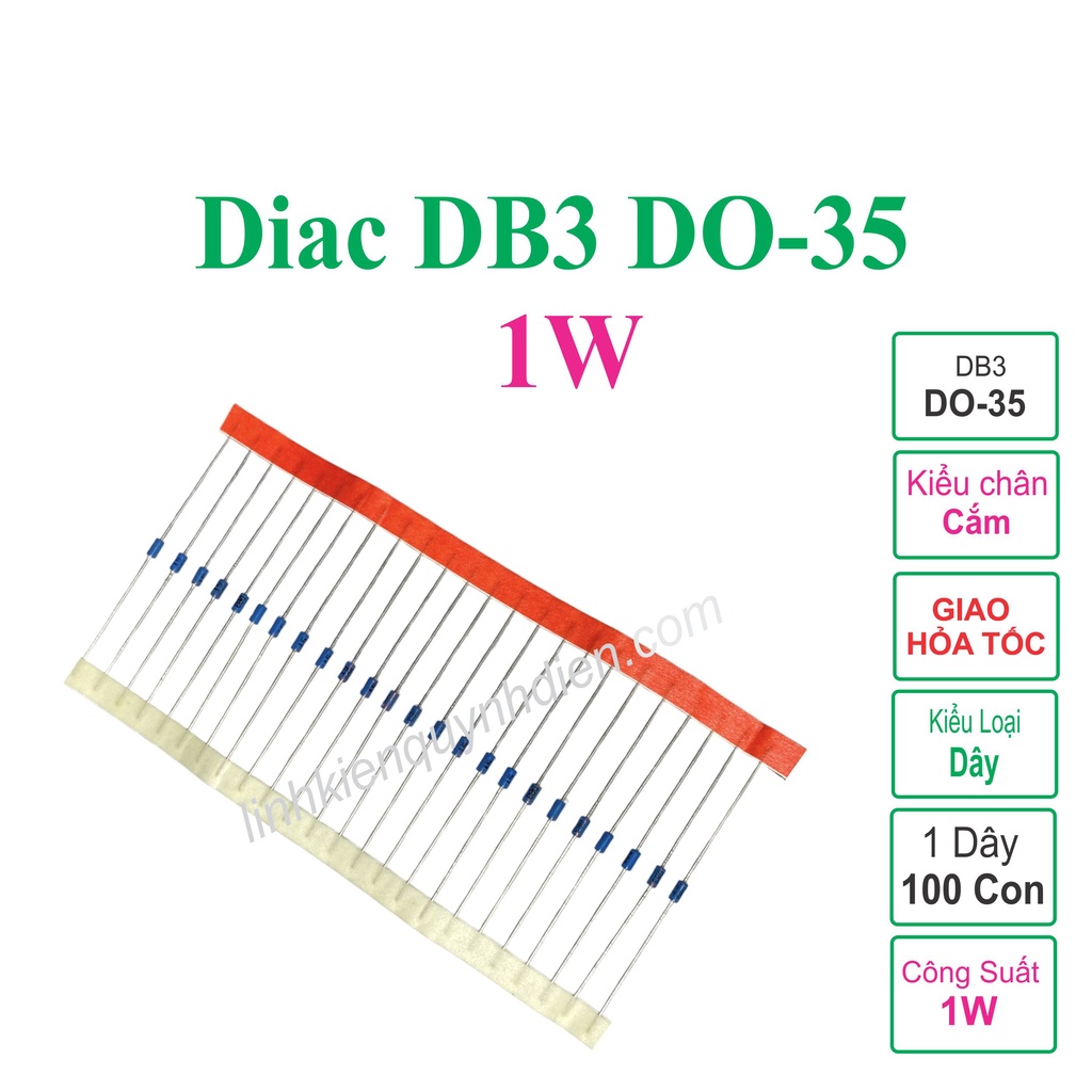 DB3, Diac DB3 DO-35 1W Combo 100 con - Linh kiện điện tử QUỲNH DIỄN ...