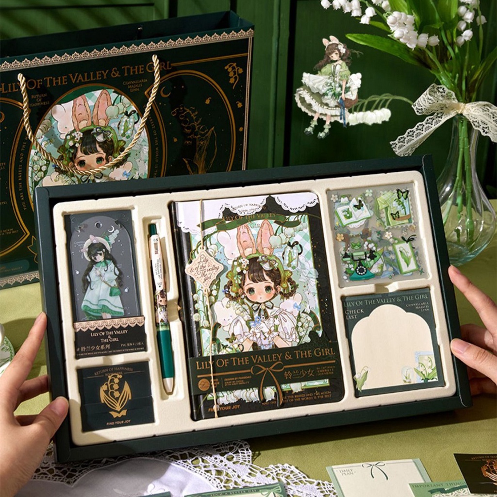 Bộ quà tặng phong cách cổ điển - sổ tay bìa cứng nàng tiên bé dễ thương ...