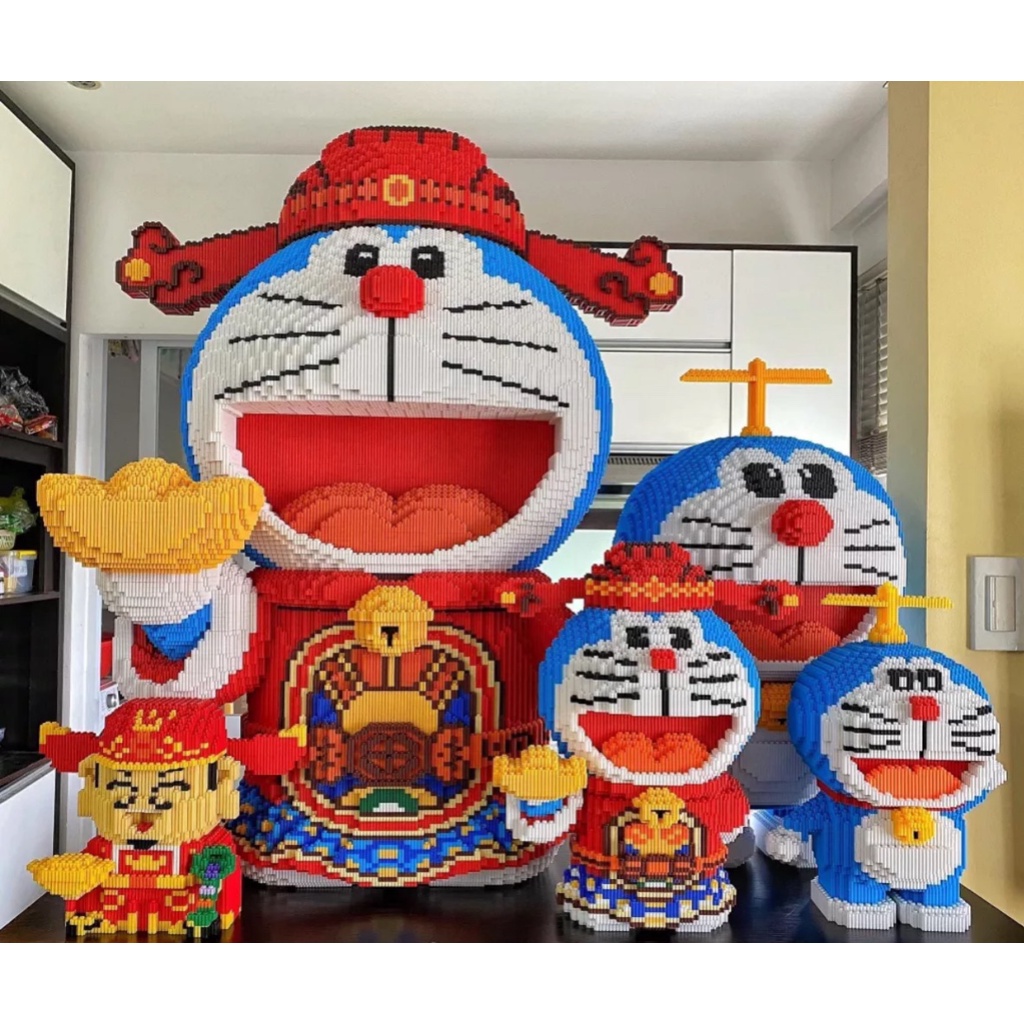 Mô hình lắp ráp lego Doraemon thần tài, mèo thần tài 40-91cm, Đoremon ...
