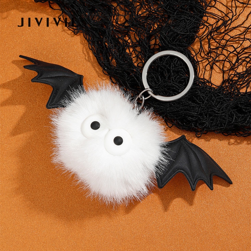 Jivil Halloween Bát Tóc Bóng Móc Khóa Mặt Dây Chuyền Silicon Phiên Bản ...