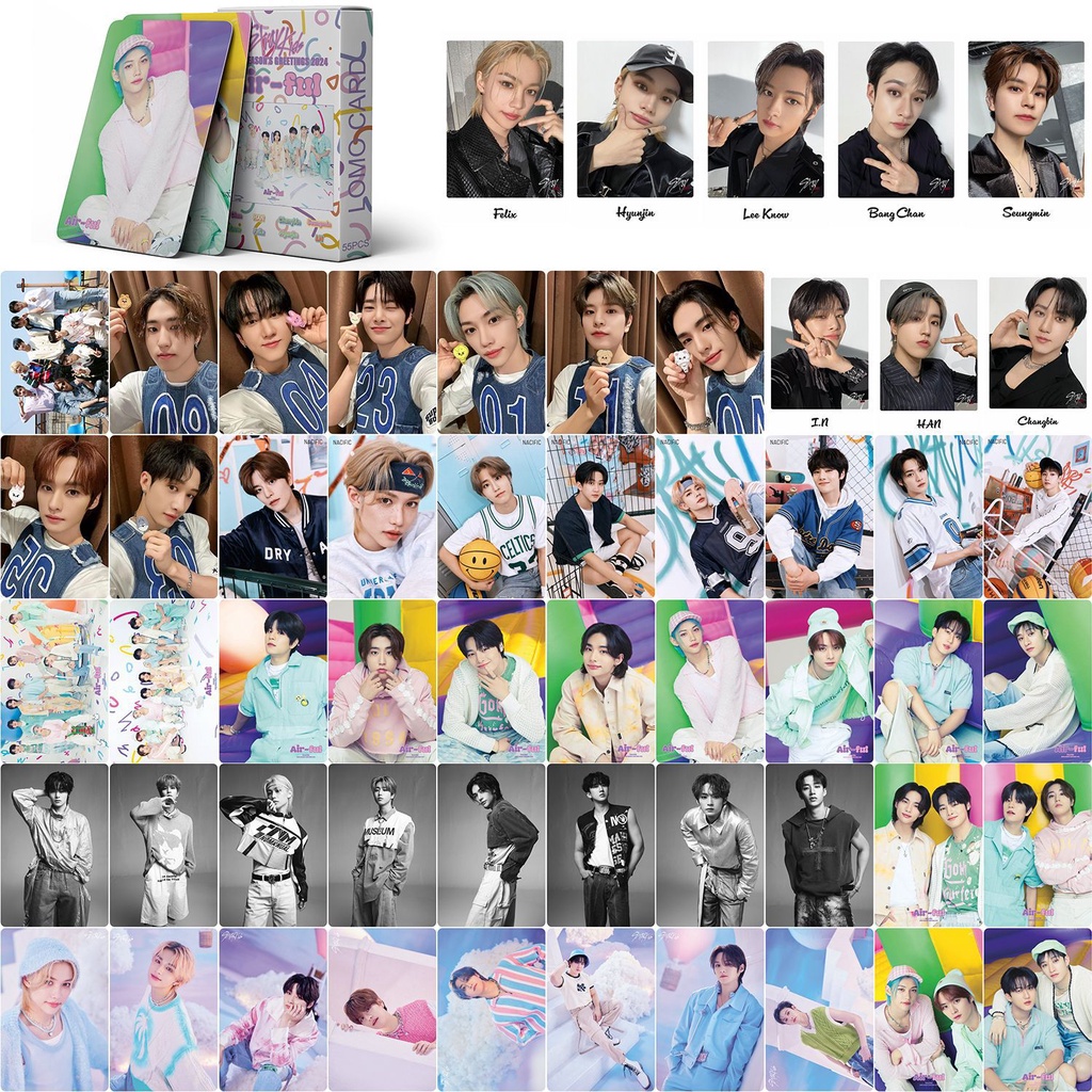 55pcs STRAY KIDS Lomo cards Perfect Day 2024 SEASON’S GREETINGS Rock ...