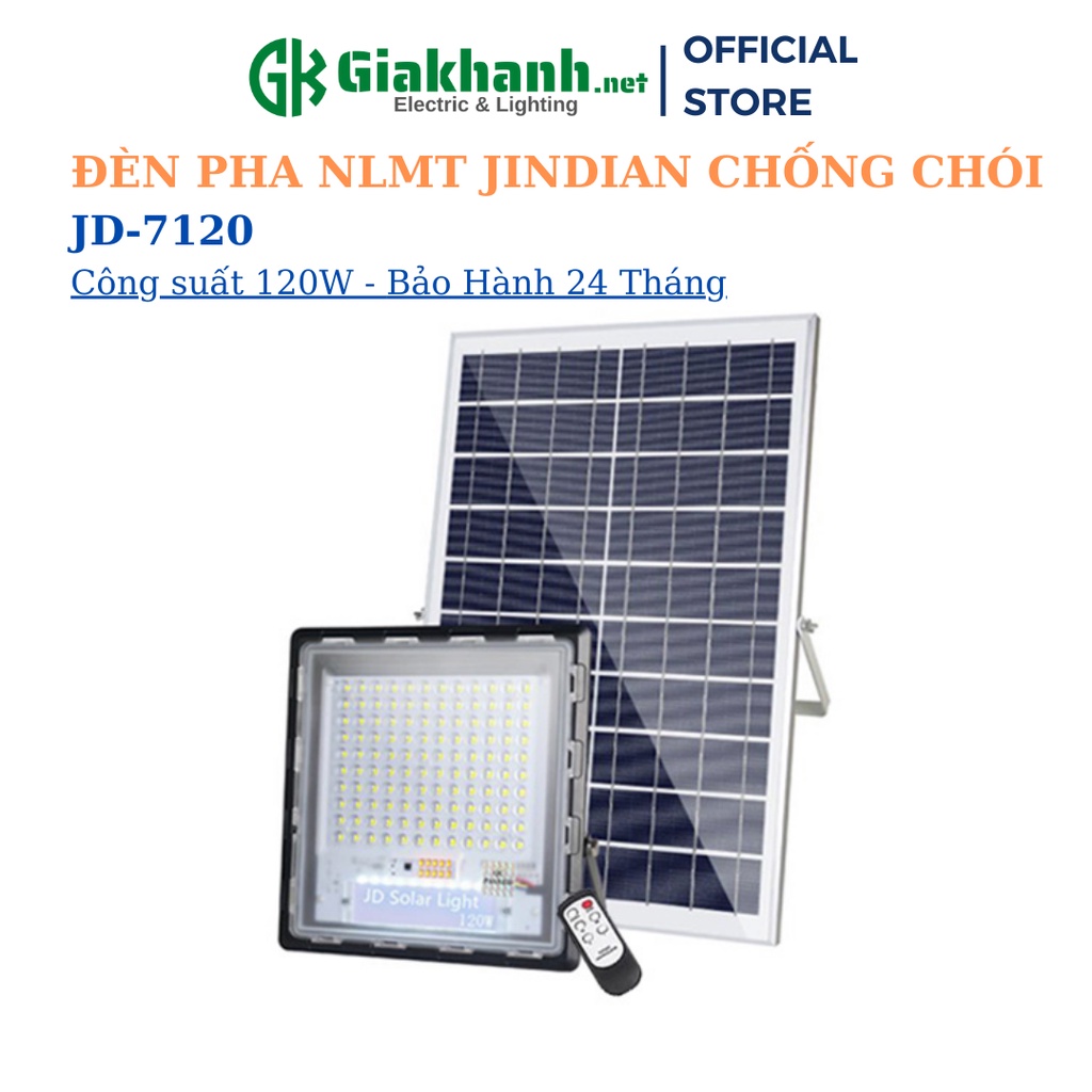 Đèn Pha Năng Lượng Mặt Trời 120W Jindian JD-7120 Chống Chói - Bảo Hành ...