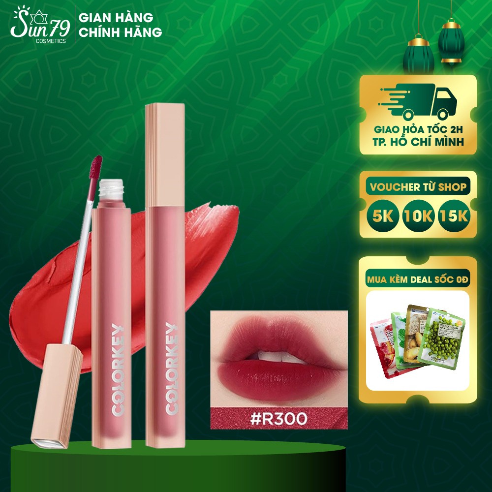Son tint bóng COLORKEY Màu Đỏ Hồng Đất Dạng Lỏng Lâu Trôi, Dưỡng Ẩm 1 ...