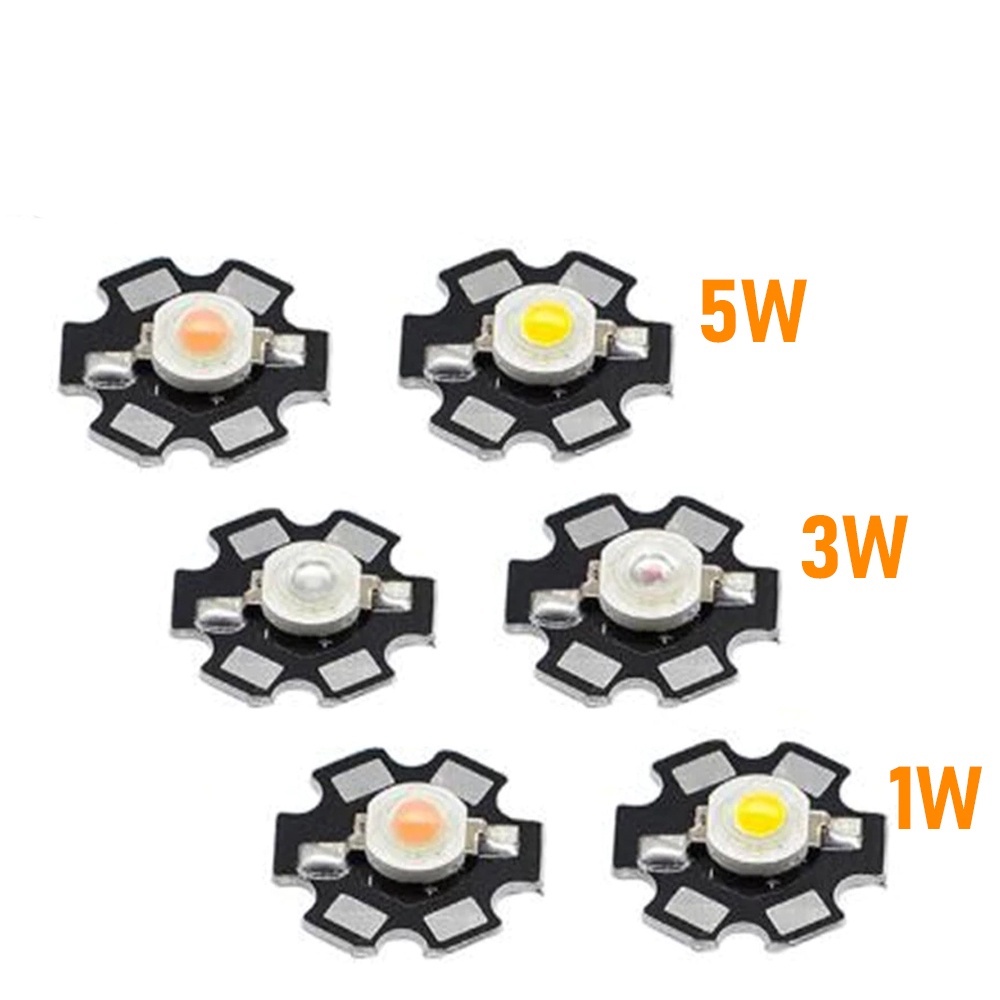 Chip Led Luxeon 3V - 3.7V (1W, 3W, 5W). Đã hàn sẵn đế tản nhiệt 20mm ...