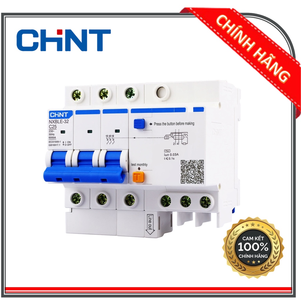 (HCM) Attomat RCBO CHINT NXBLE-32 3P+N 32A-63A / Aptomat chống giật RCBO, Hãng Chint | Shopee ...