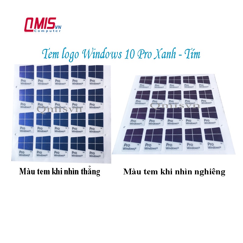 1 CÁI TEM LOGO WIN10 WINDOWS 10 PRO ĐỔI MÀU THEO GÓC NHÌN - TEM WIN 10 ...