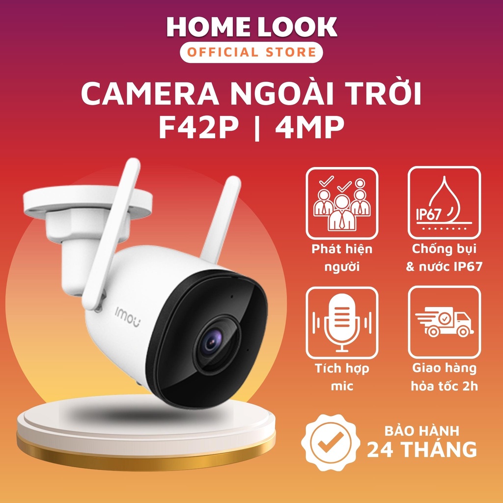 Camera Wifi ngoài trời IMOU BULLET 2C F22P/F42P Full HD phát hiện chuyển động, tích hợp mic ...