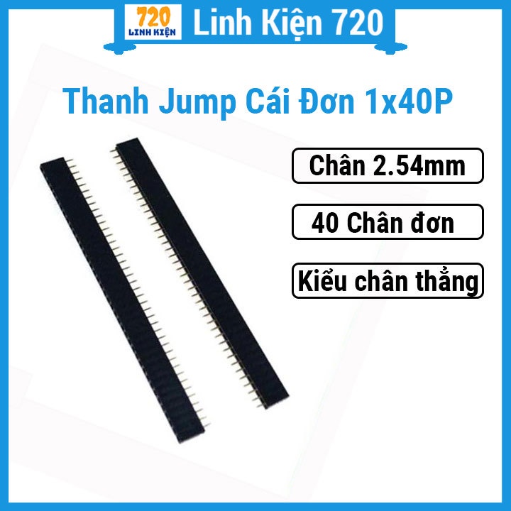 Thanh jump cái đơn 1x40P 2.54mm (đen) combo 1 chiếc/ 5 chiếc tùy chọn ...