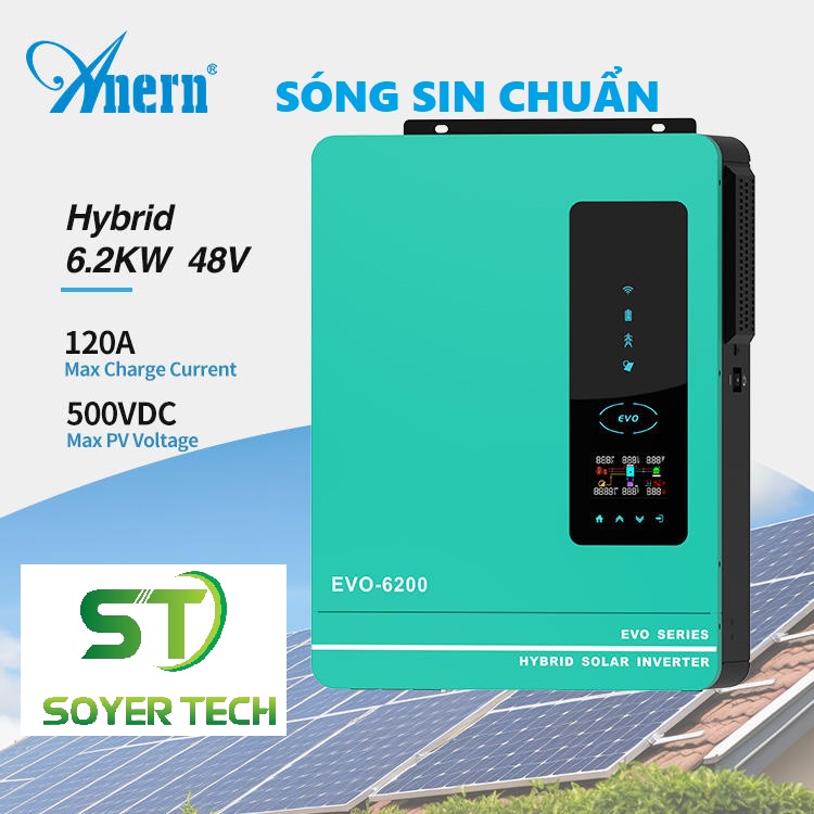 Biến Tần Hybrid Solar Inverter Anern EVO-6200W48V-On /Off Grid Tie 6.2KW 48V-120A MPPT-PV 90 ...