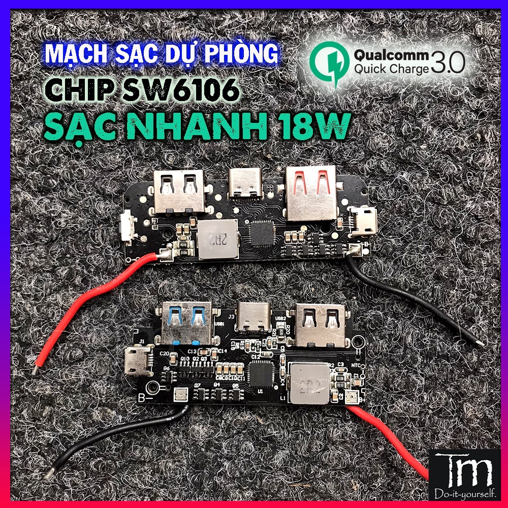 Mạch Sạc Dự Phòng Sạc Nhanh QC3.0 Chip SW6106 18W Đen | Shopee Việt Nam