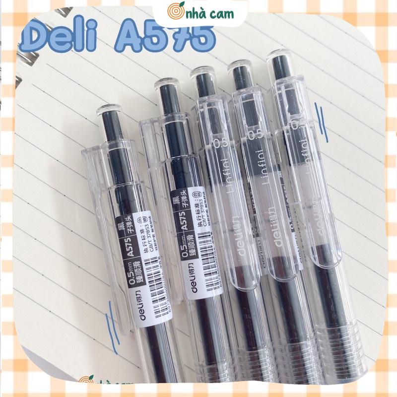 Bút Gel Bấm Deli A575 0,5mm Mực Đen Nhà Cam | Shopee Việt Nam