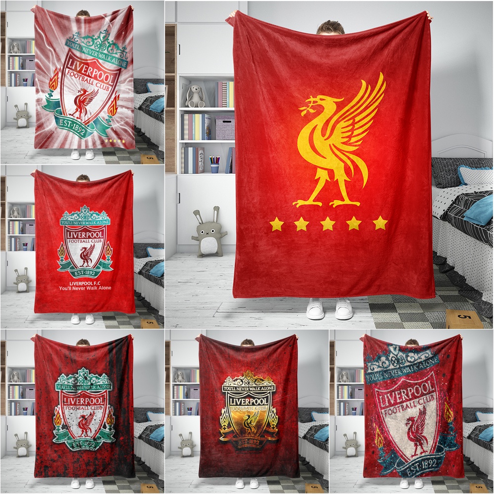 Chăn Flannel Điều Hòa Không Khí In Logo Liverpool FC Một Mặt Làm Quà ...