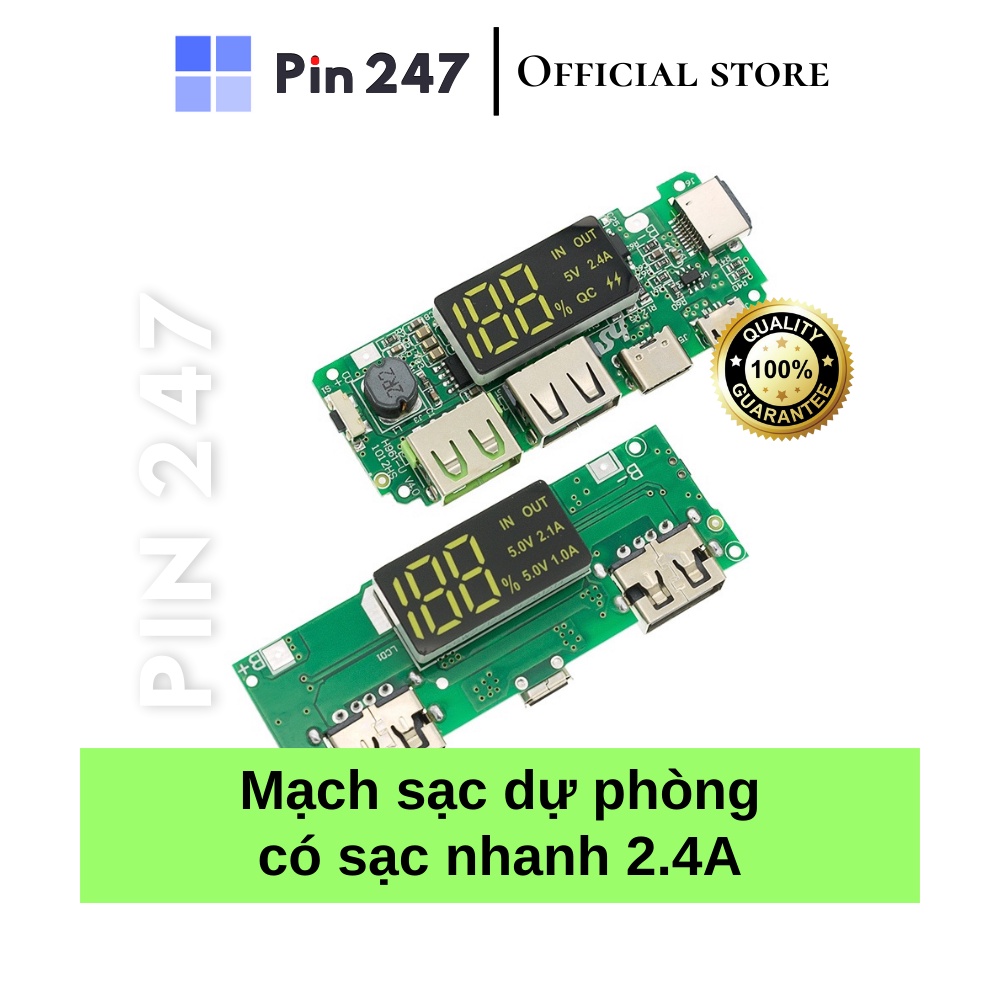 Mạch sạc dự phòng có sạc nhanh 2.4A làm sạc điện thoại - Pin 247 ...