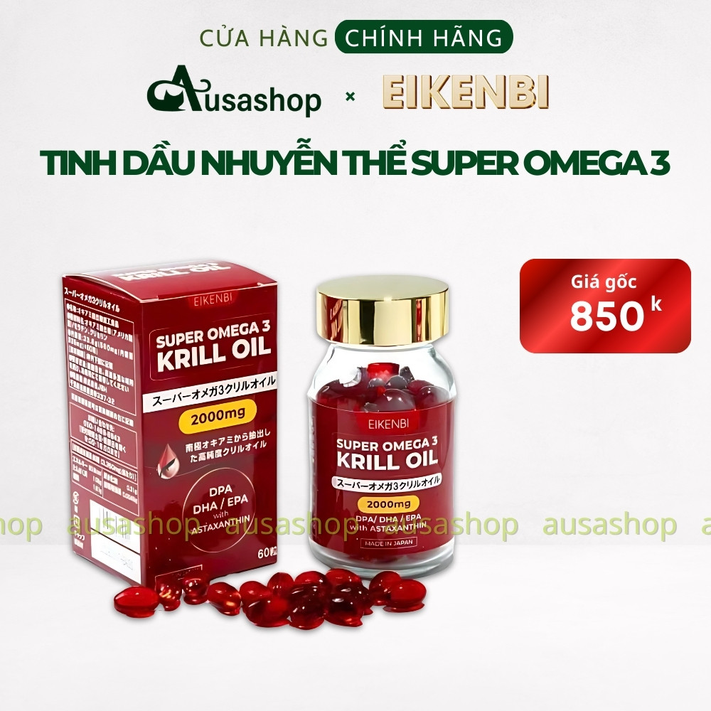 Viên Uống Dầu Nhuyễn Thể Super Omega 3 Krill Oil Eikenbi - Chính Hãng Nhật Bản | Shopee Việt Nam