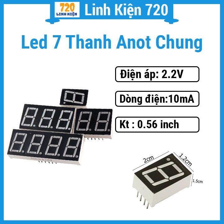 Led 7 thanh Anot Chung 0,56Inch ( Sáng Đỏ ) | Shopee Việt Nam