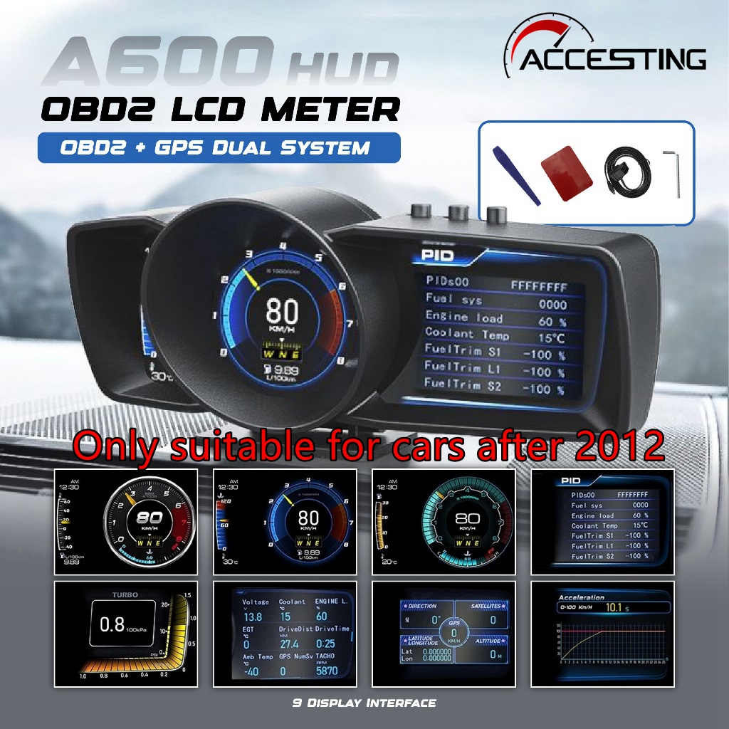 Đồng Hồ Đo Tốc Độ a600 hud gps + obd2 Màn Hình lcd Đa Năng Cho Xe Hơi ...