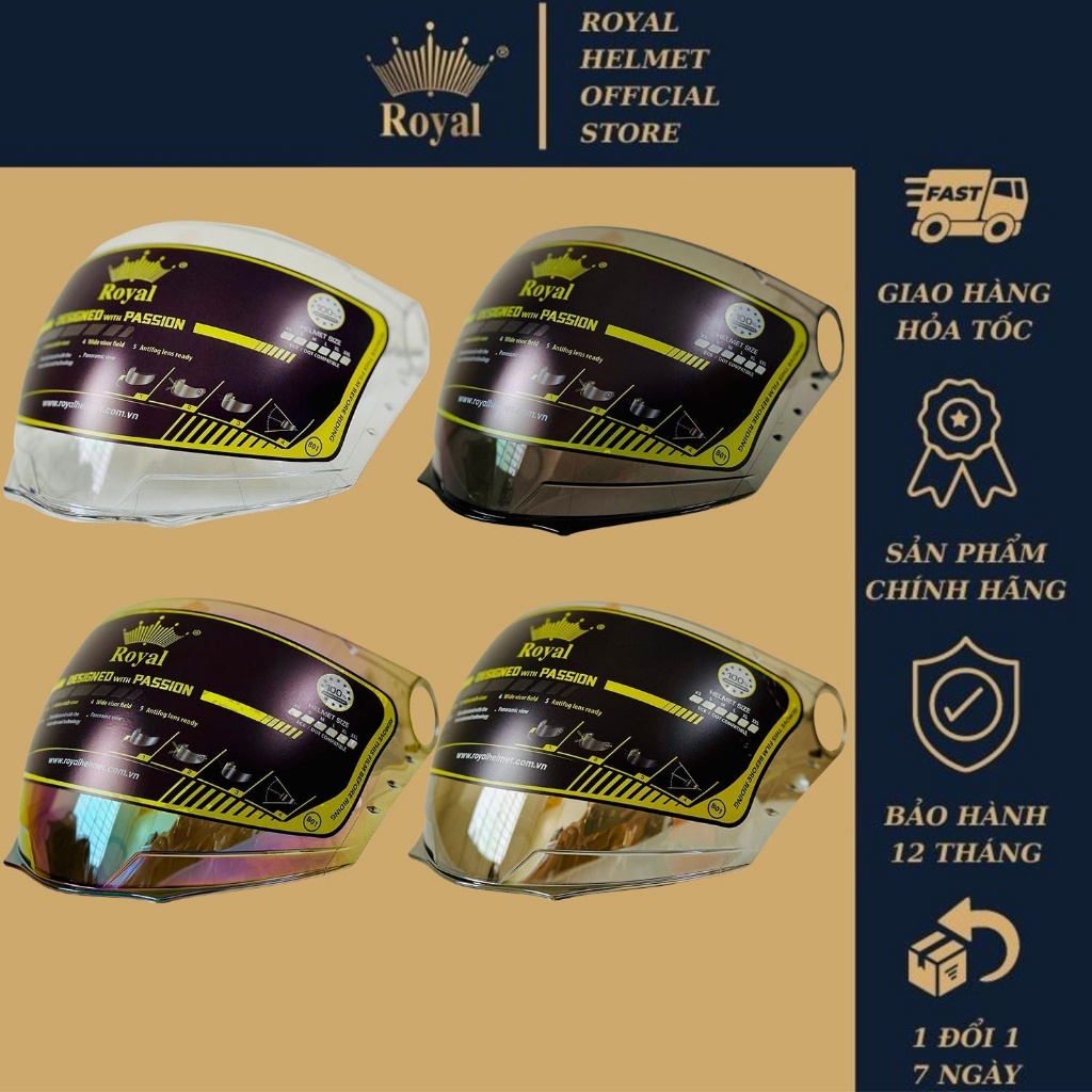 Kính thay cho mũ bảo hiểm 3/4 Royal M268, XH01 đi xe máy 44 | Shopee ...