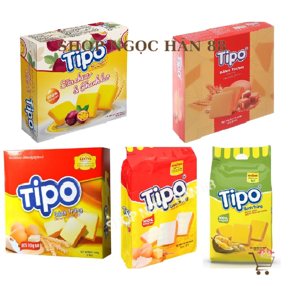 Bánh TIPO trứng nướng/Caramel/Chanh leo Hộp 250g Hữu Nghị | Shopee Việt Nam