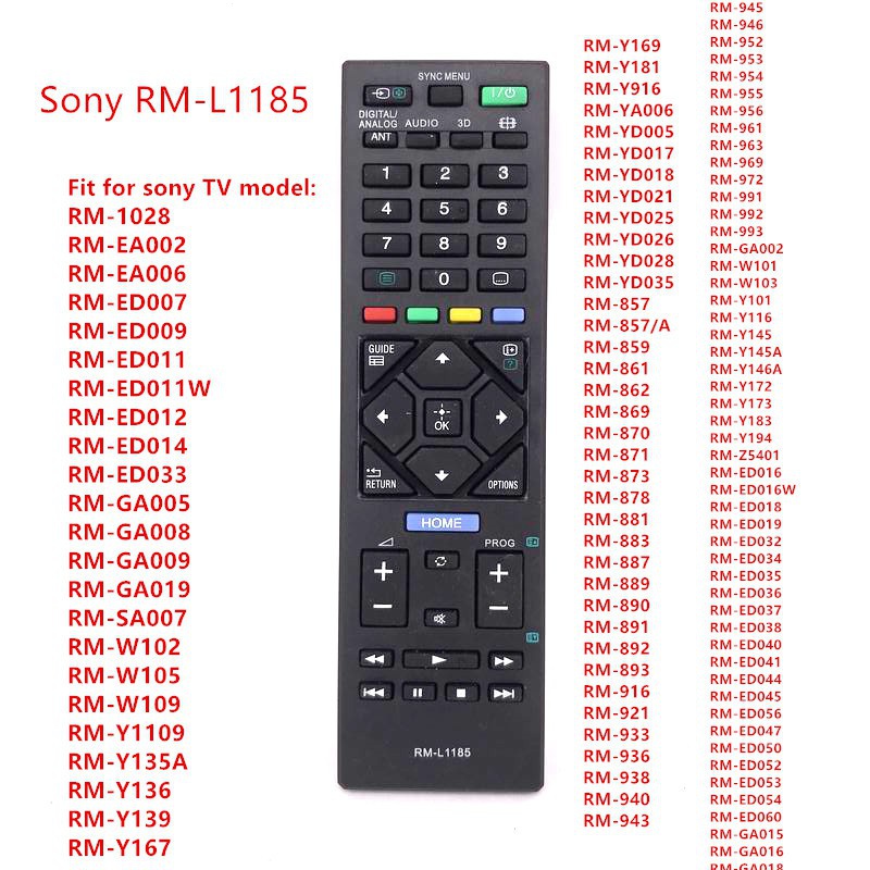 Điều Khiển Từ Xa Cho tv Thông Minh sony rm-l1185 sony rm-l1185 rm-w102 rm-ga009 rm-ga019 rm ...