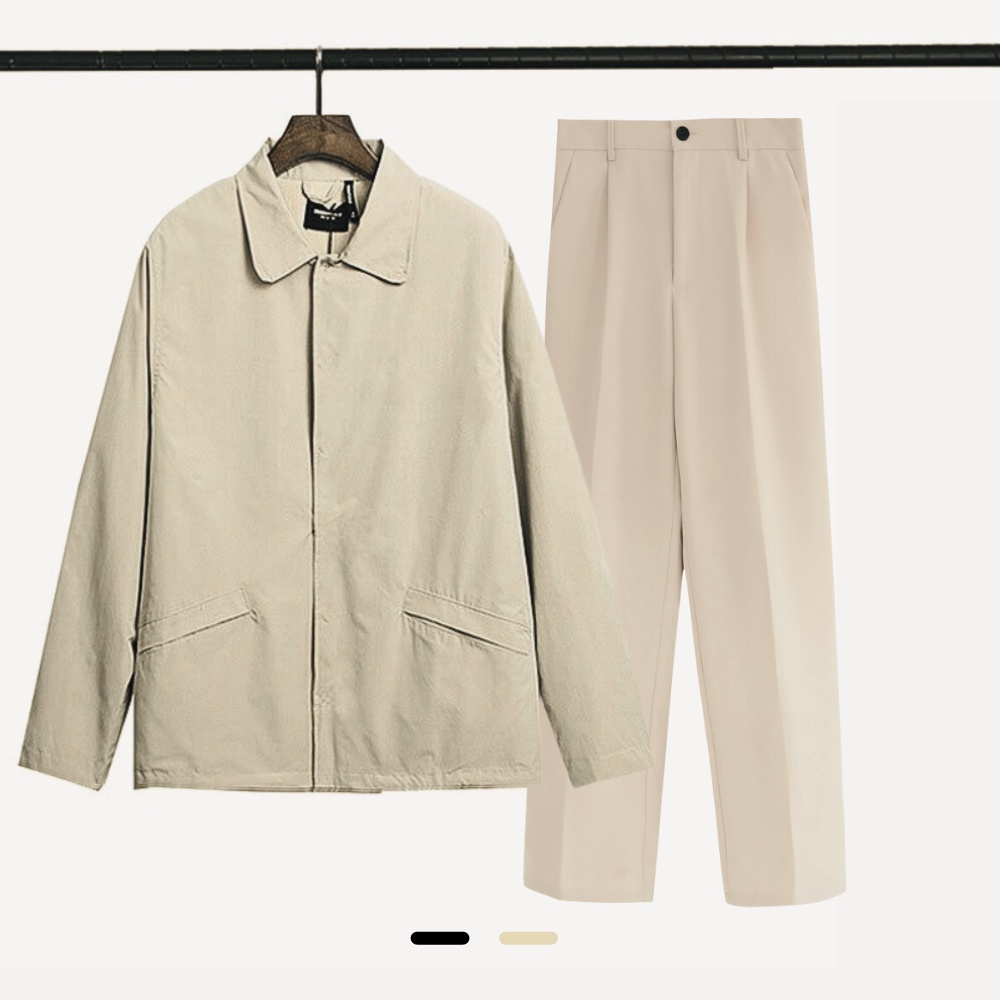 Combo bộ quần áo unisex áo khoác kaki dày dặn kèm quần tây lịch lãm ...