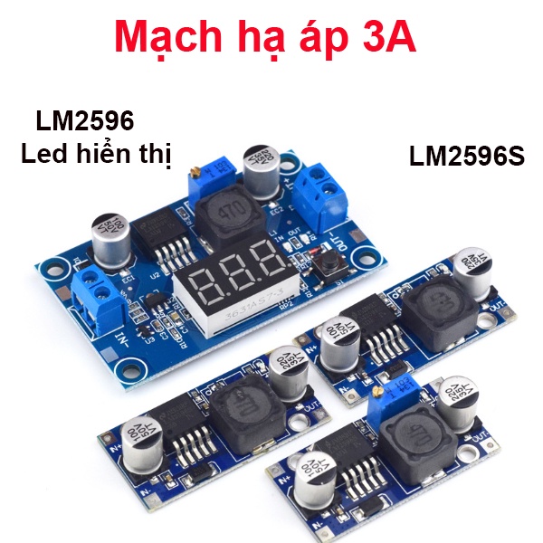Mạch nguồn giảm áp, hạ áp LM2596S , LM2596 có led hiển thị | Shopee ...