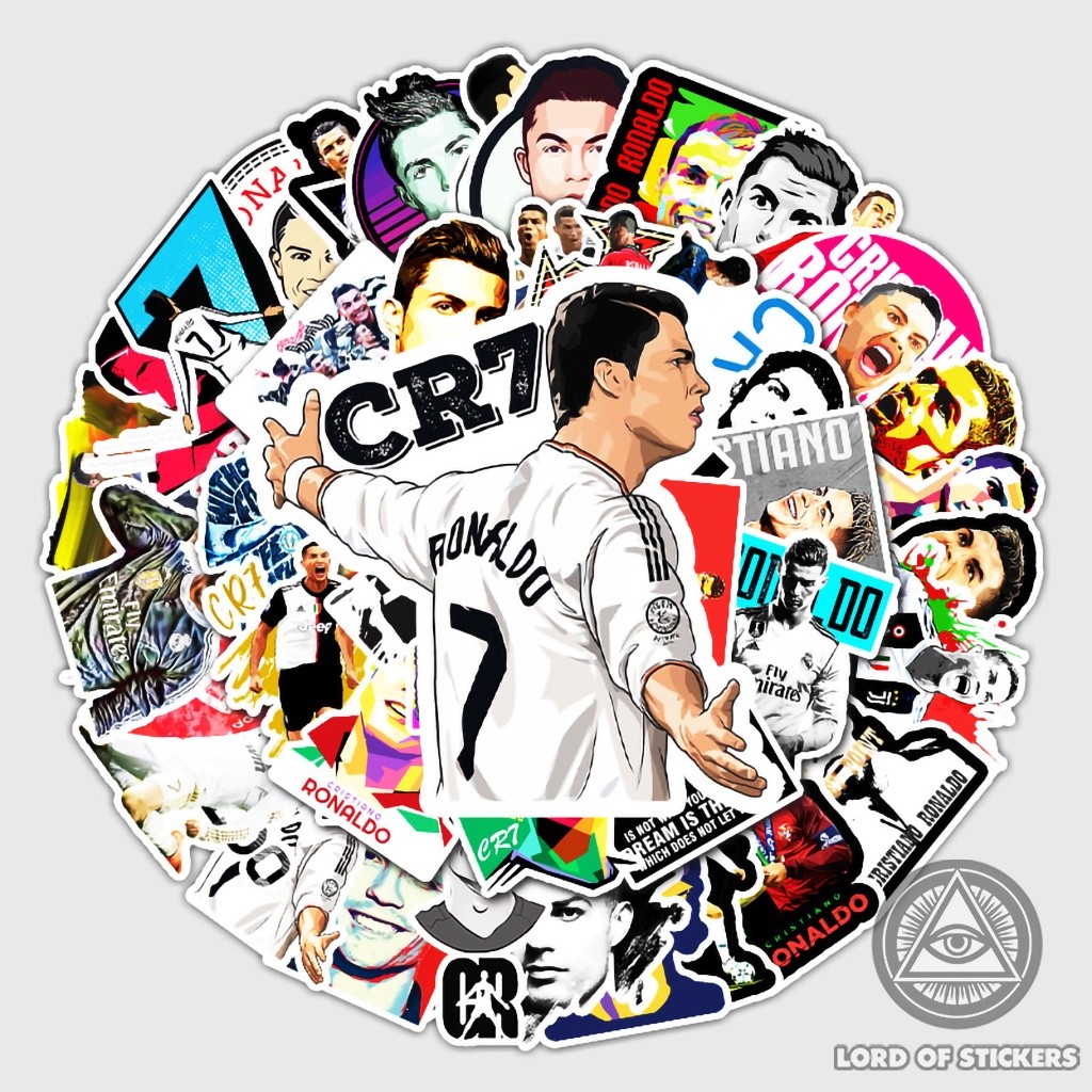 Set 52 Hình Dán Ronaldo Sticker Cầu Thủ Bóng Đá CR7 Chống Thấm Nước ...