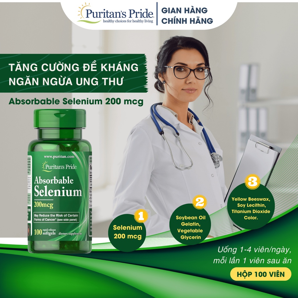 Ngăn ngừa ung thư, tăng cường đề kháng Puritan's Pride Absorbable ...