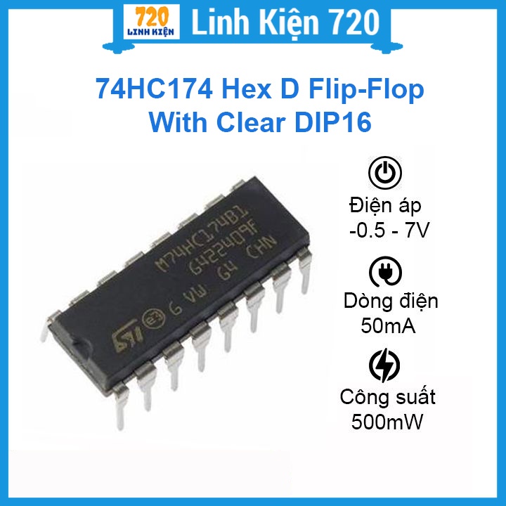 Chíp 74HC174 Hex D Flip-Flop with Clear DIP16 | Shopee Việt Nam