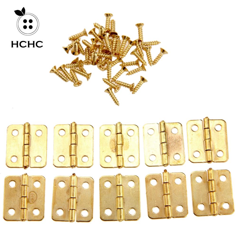 Hchc Set 10 hinges Hộp Gỗ mini Kèm Ốc Vít Thủ Công Trang Trí Nhà Búp Bê ...