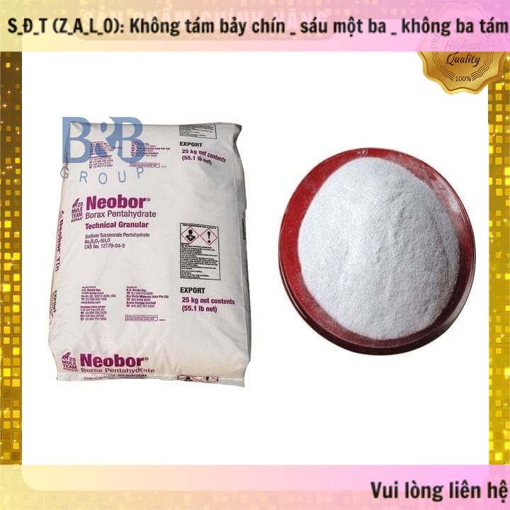 Hàn the Mỹ -HÀN THE (BORAX) MỸ, NA2B4O7.5H2O - Dùng làm Slime, làm đông - Bao 25Kg giá tiết kiệm ...