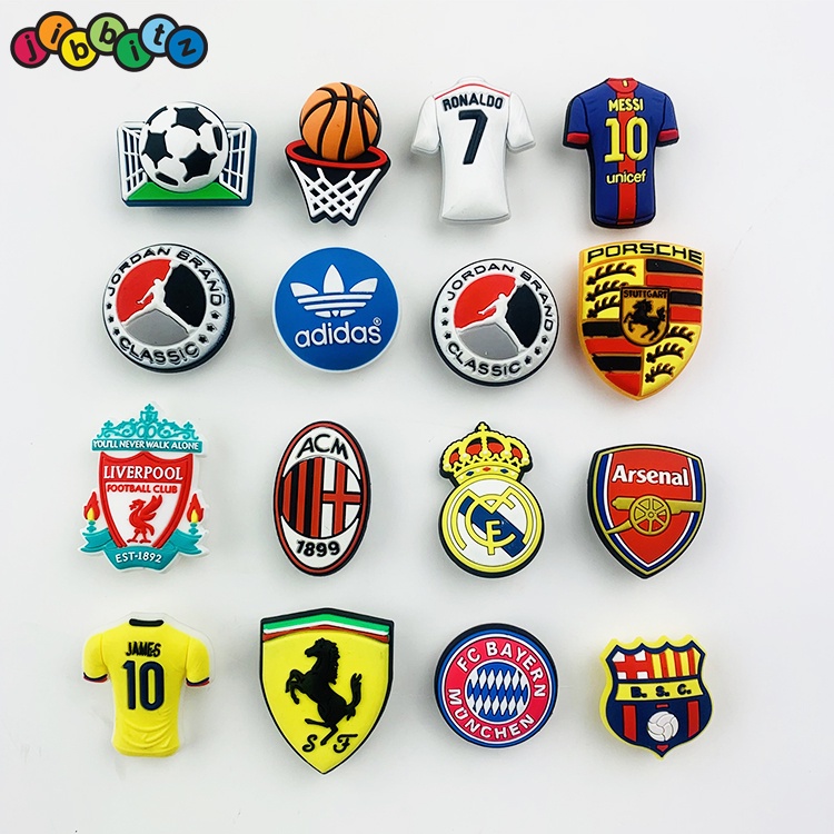 sticker dép crocs basketball football team jibbitz crocs charm dép ...