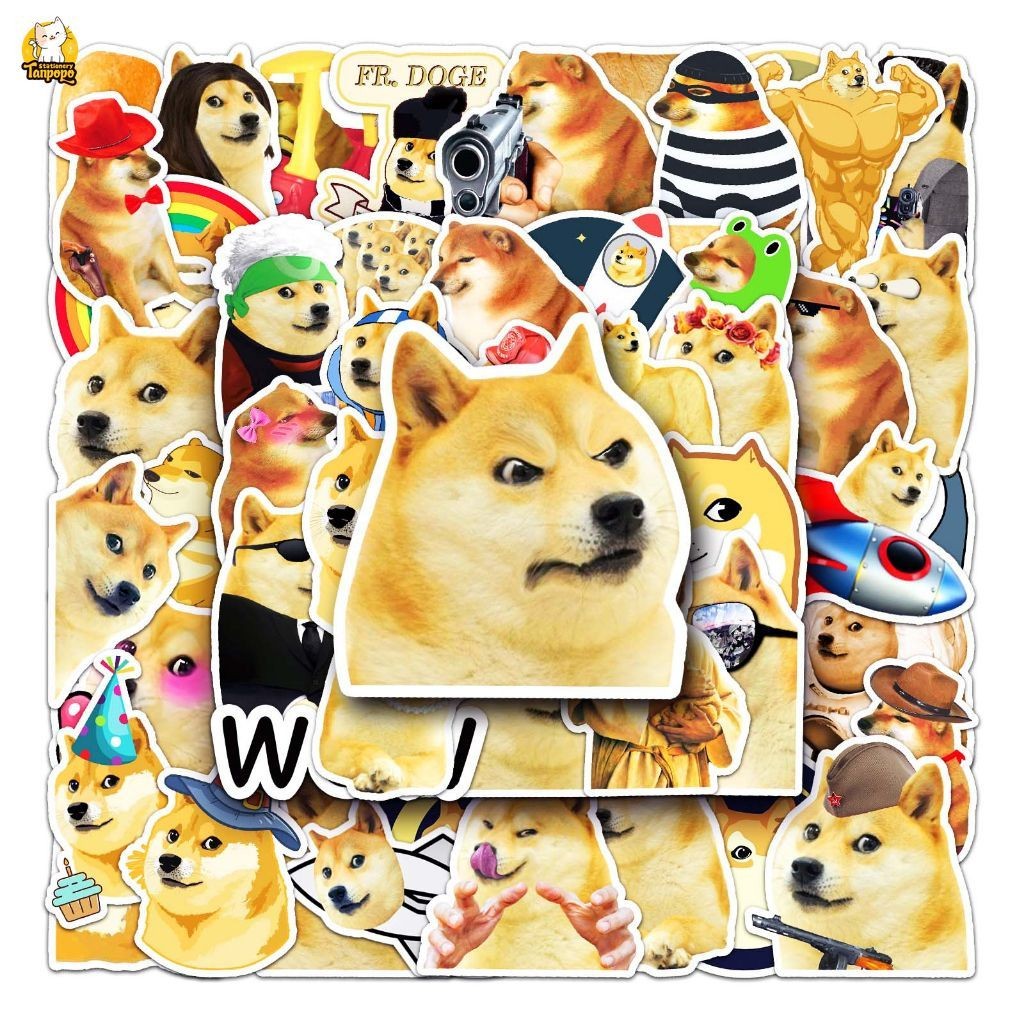 Set 50 cái sticker chống nước CHÓ CHEEMS MEME SHIBA CUTE LÁO NHÁO DỄ ...
