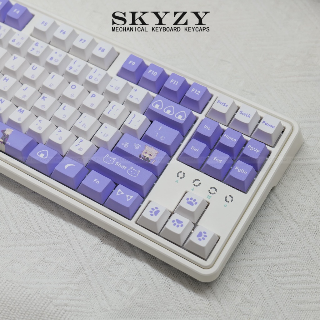 Nekomata Okayu Keycaps Cherry Profile Hololive Gamers PBT DYE SUB Bàn ...