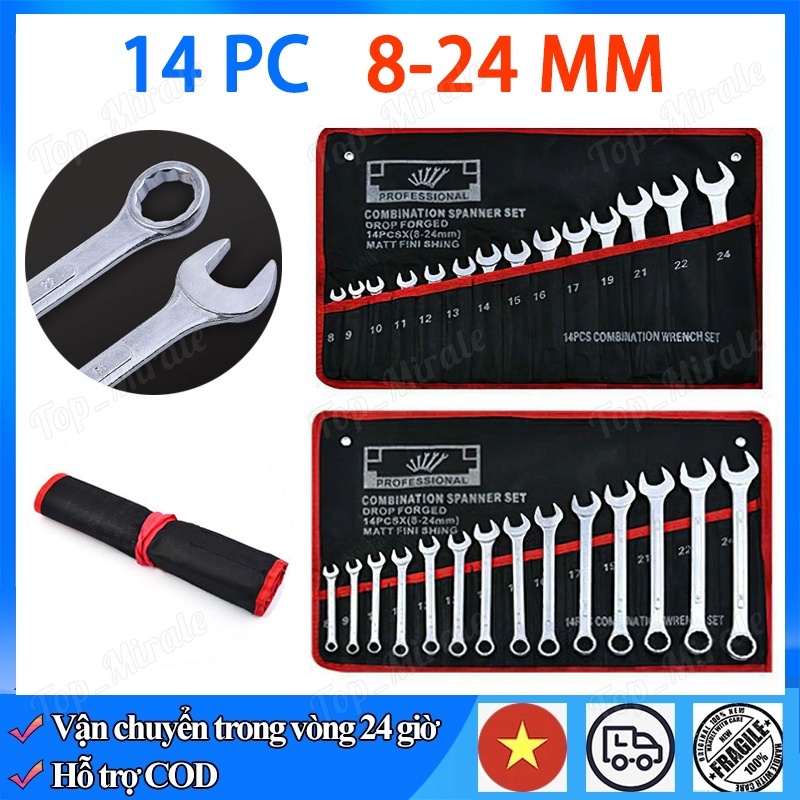 【Hàng giao ngay】Bộ cờ Lê (cle )8-24 YEII 14 CHI TIẾT ( USA STANDARD ...