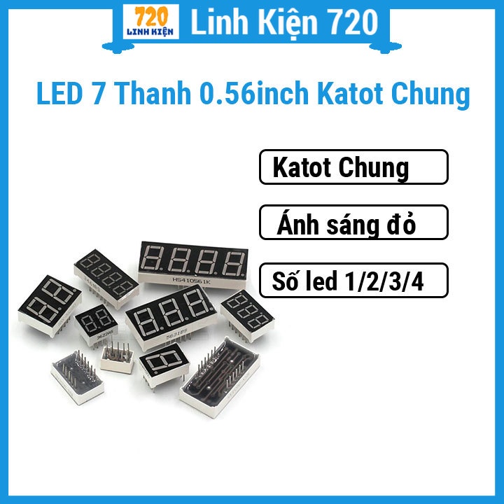 LED 7 thanh 0.56inch Katot chung ánh sáng đỏ để hiển thị thông số ...