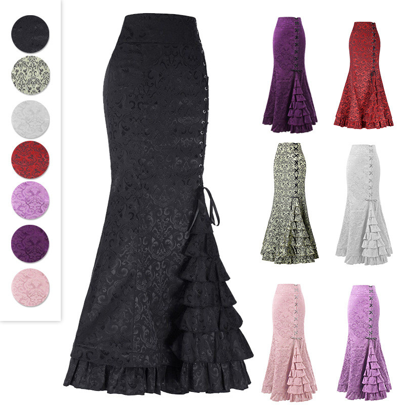 Váy đuôi cá Gothic dành cho nữ, Váy Jacquard, Váy Bodycon dài cổ điển | Shopee Việt Nam
