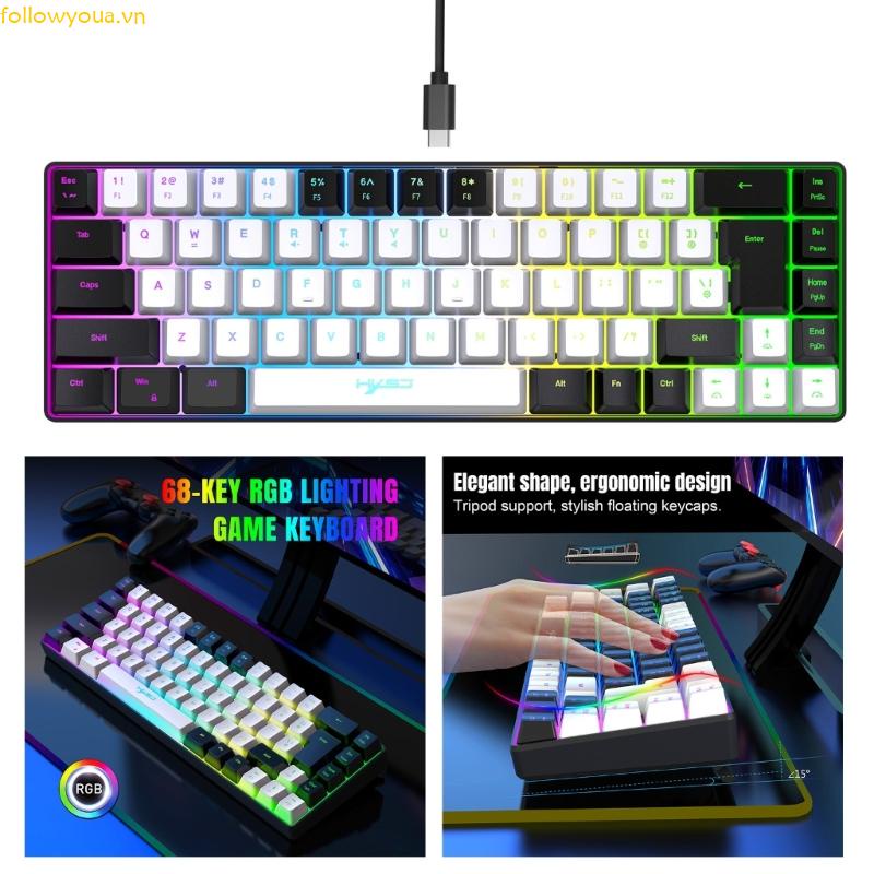 Bàn Phím Cơ Chơi Game v200 68 Phím Có Đèn Led | Shopee Việt Nam