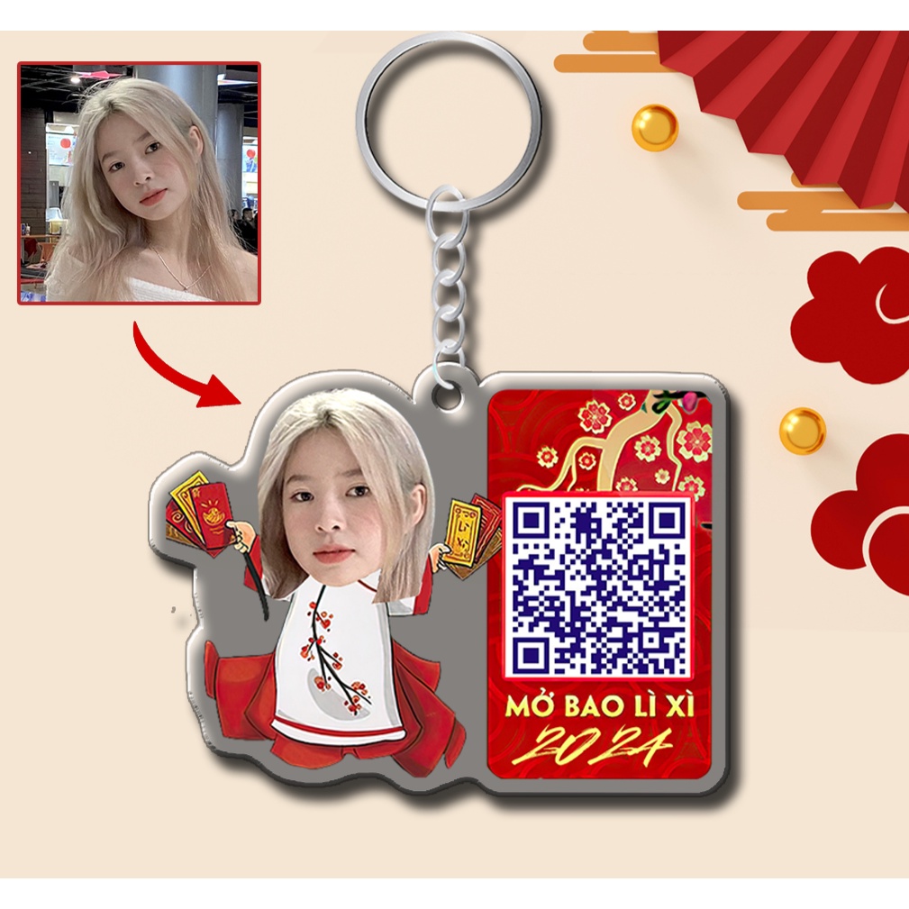 Móc Khoá In Theo Yêu Cầu Ghép Mặt Qr Chibi Tết Nhâm Thìn 2024 Lì Xì ...