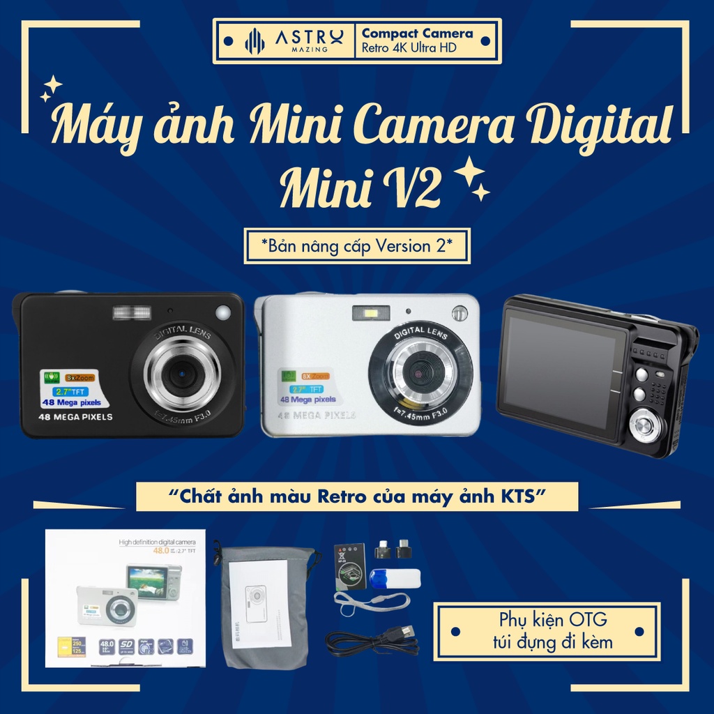 [Retro V2] Máy ảnh kĩ thuật số digital mini camera V2 by AstroMazing ...