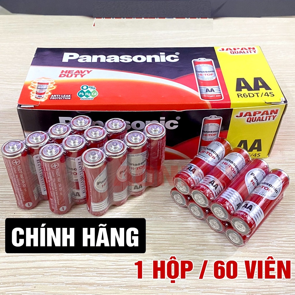 [CHÍNH HÃNG]Hộp Pin AA tiểu Panasonic 60 viên R6DT/4S hàng nhập khẩu ...