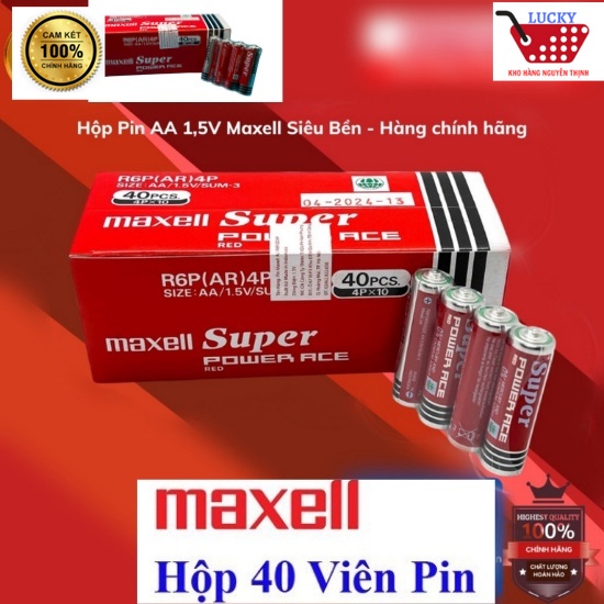 Hộp 40 viên pin Maxcell 2A,pin tiểu,pin AA,pin Maxell Super aa - Nhập ...