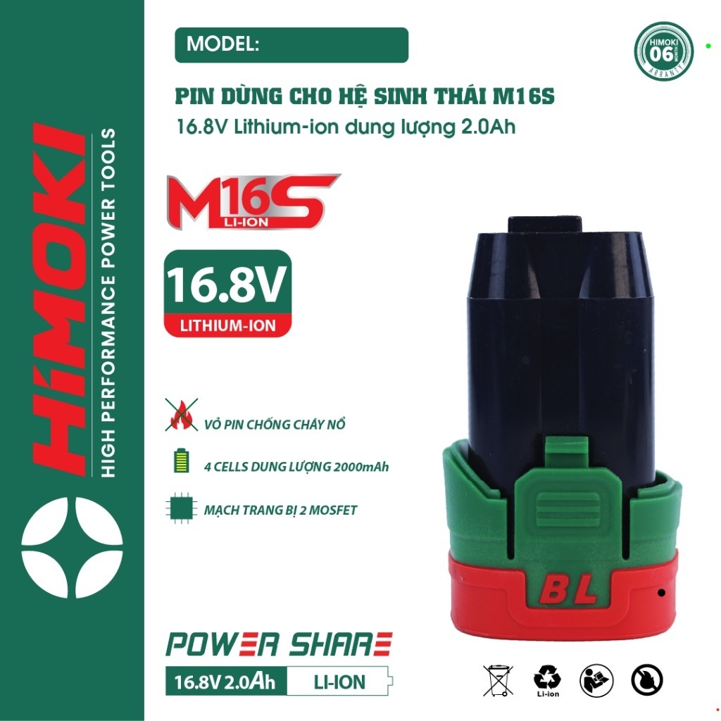 pi.m Himoki 16.8V bảo hành 3 tháng chống chá chống va đập chính hãng ...