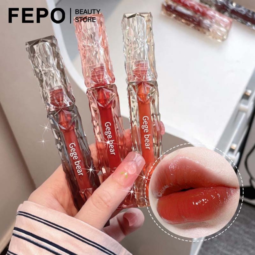 Son bóng Gege Bear Lâu trôi vỏ trong suốt,son kem bóng nội địa trung | Shopee Việt Nam