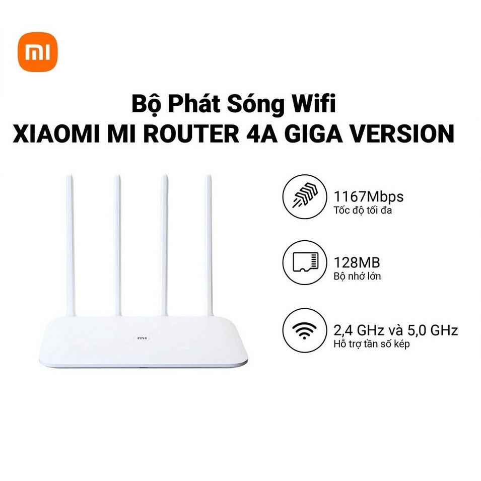Bộ Phát Wifi Xiaomi Router 4A Giga Version, Trắng DVB4224GL Quốc tế ...