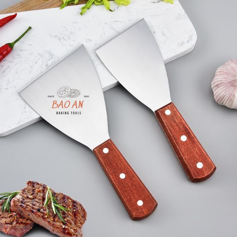 Xẻng xúc bánh pizza, socola, xẻng cạo bánh dẹt bằng thép không gỉ ...