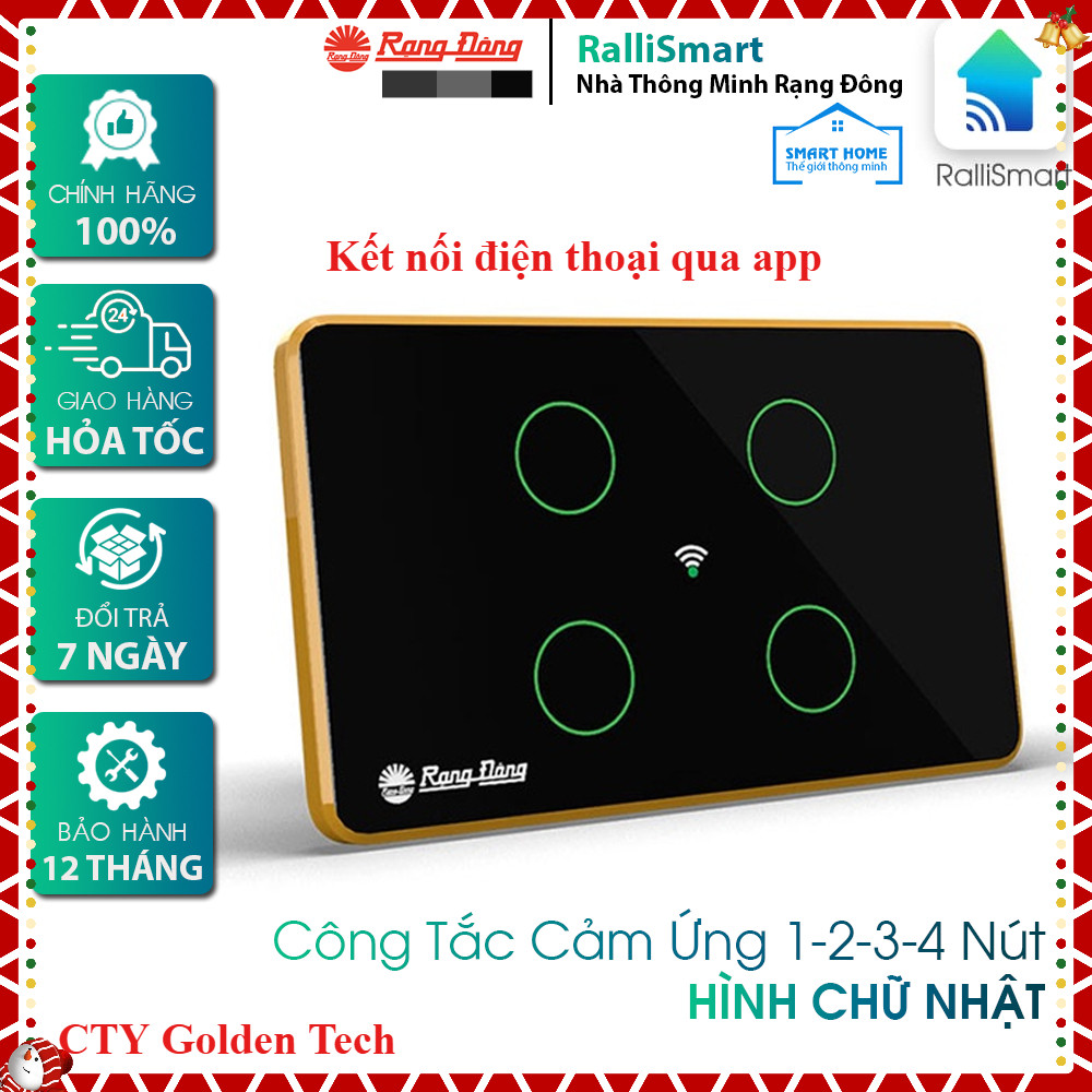 (Chính hãng) Công Tắc Cảm Ứng Thông Minh Rạng Đông 1-2-3-4 Nút CTCU.WF Điều Khiển Từ Xa Qua App ...
